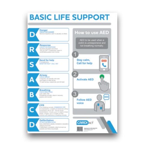 AED CPR Wall Chart · Rojo Emergency & Safety Training